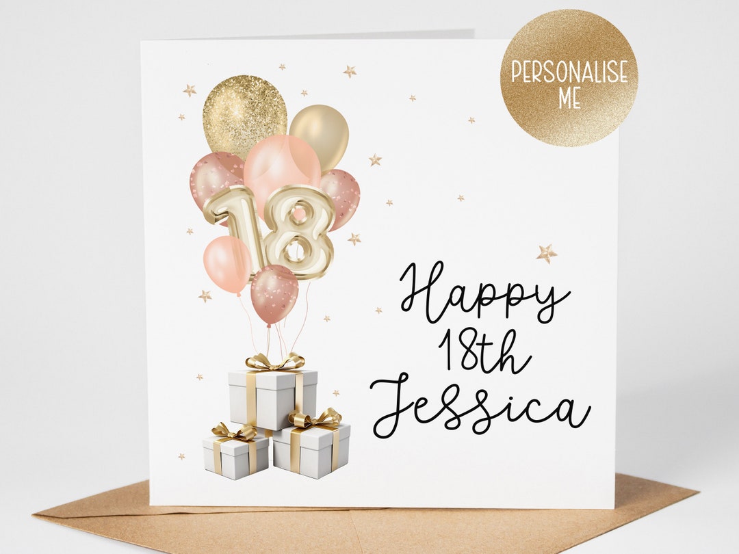 Personalised 18th Birthday Card for Daughter - 18th Birthday Card Girl, 18th Birthday Niece ...