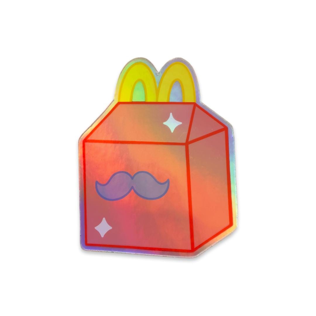 Happy Meal Mustache Holographic Vinyl Sticker - Etsy