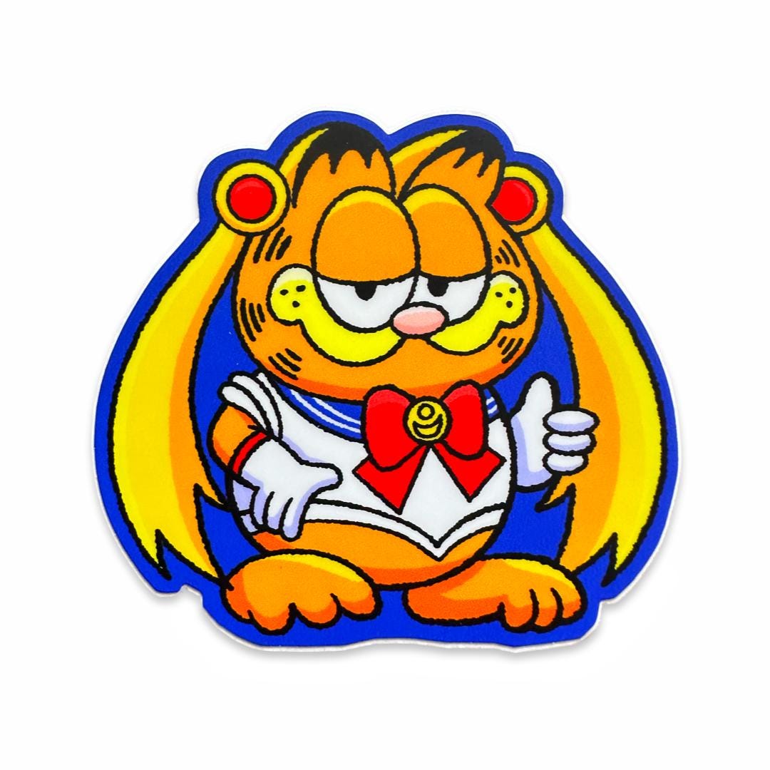 Garfield Sailor Moon Vinyl Sticker - Etsy