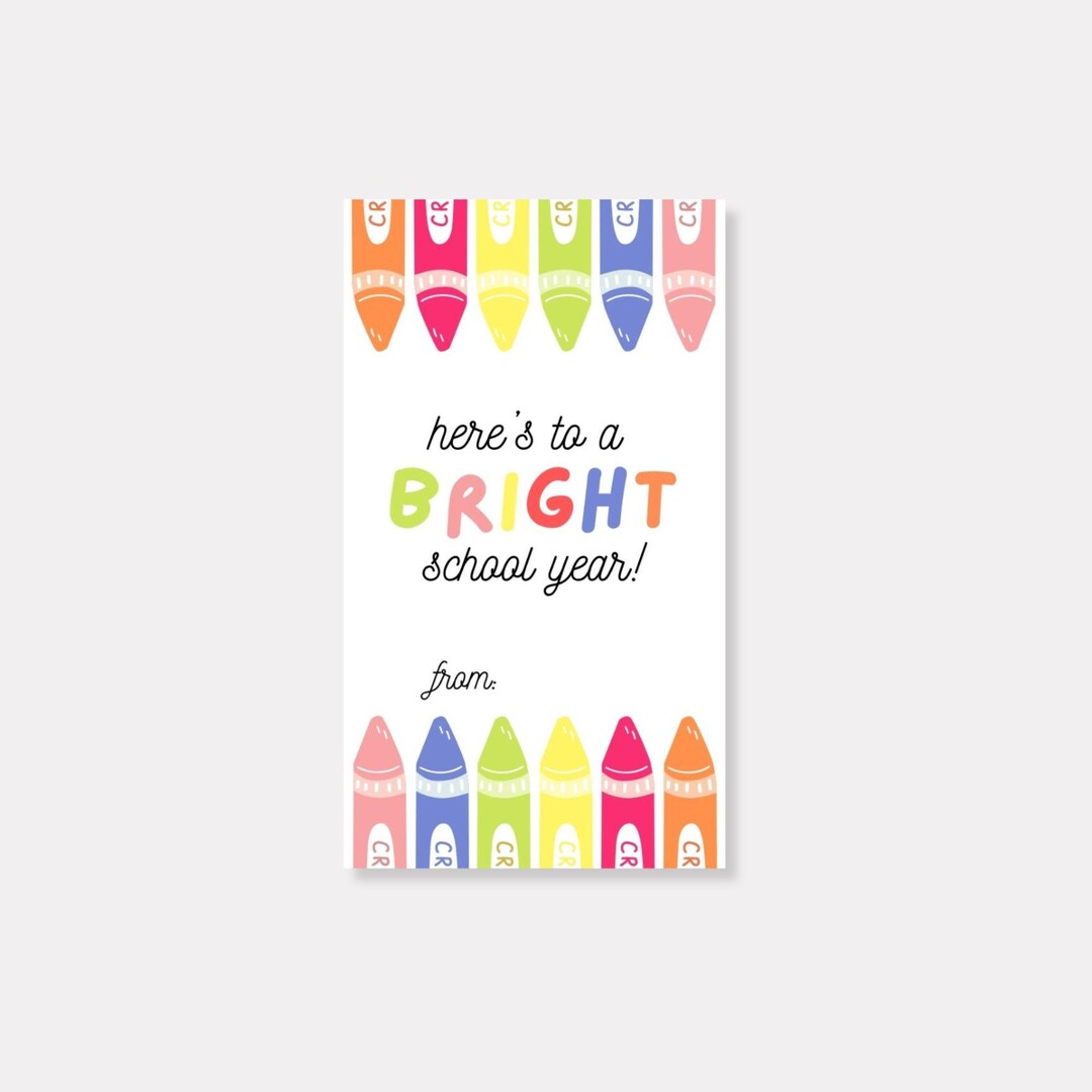 Printable Here's to a Bright School Year | Back to School Gift Tags ...