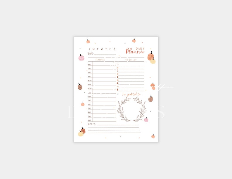 Fall Daily Planner Printable Daily Planner Fall Planners - Etsy