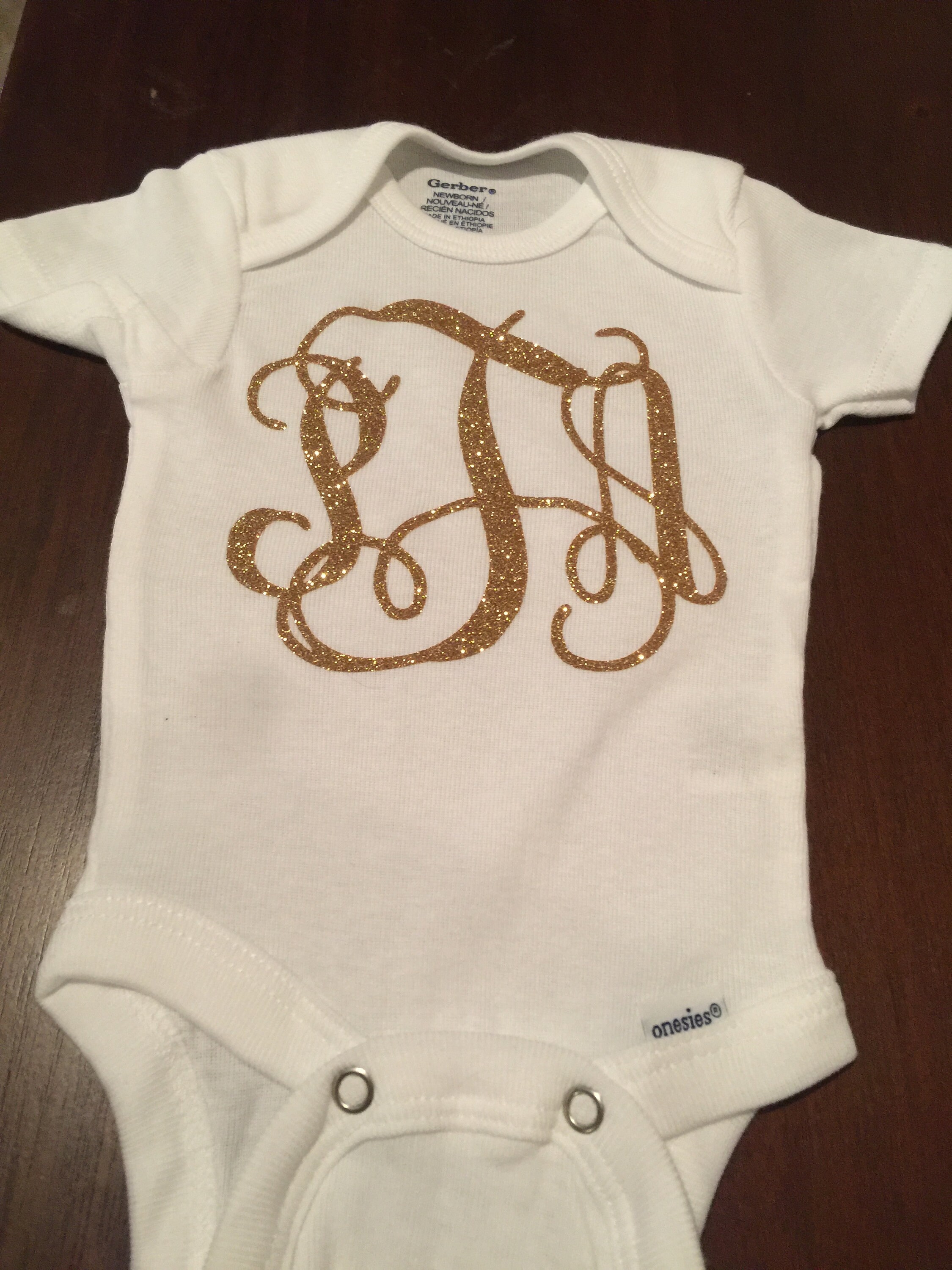 Monogram Onesie - Etsy