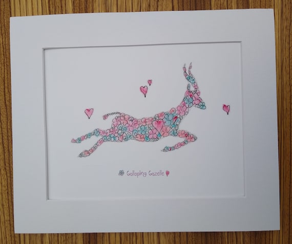 Galloping Gazelle Pastel Drawing - Etsy
