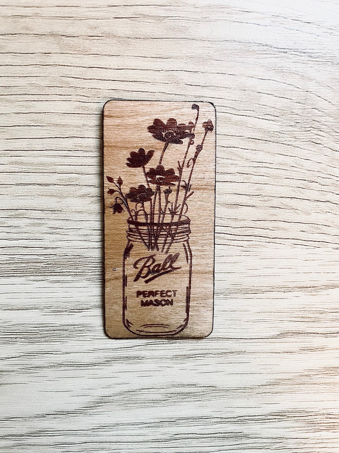 Mason Jar Sticker, Wood Sticker, Flower Sticker, Nature Sticker, Unique ...