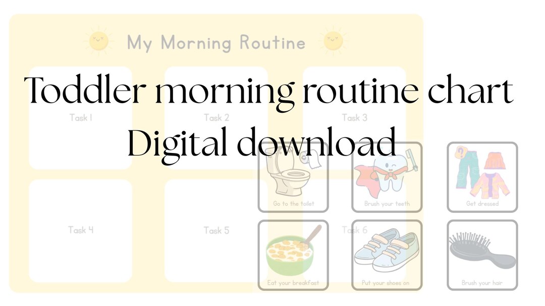 Toddler Morning Routine Chart | Visual Schedule Printable (PDF Download ...