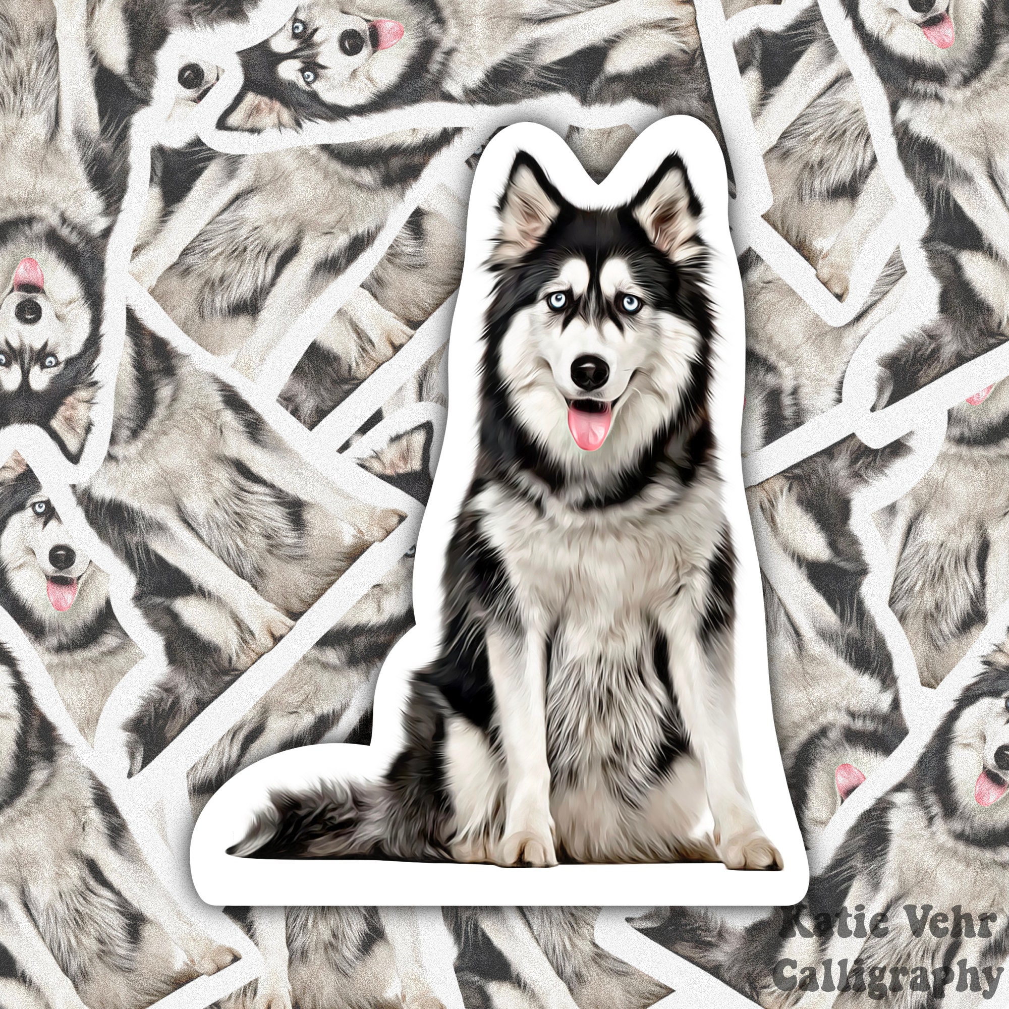 Husky Sticker, Husky Dog, Malamute, GSD, GSP, Doodle, Laptop Sticker ...