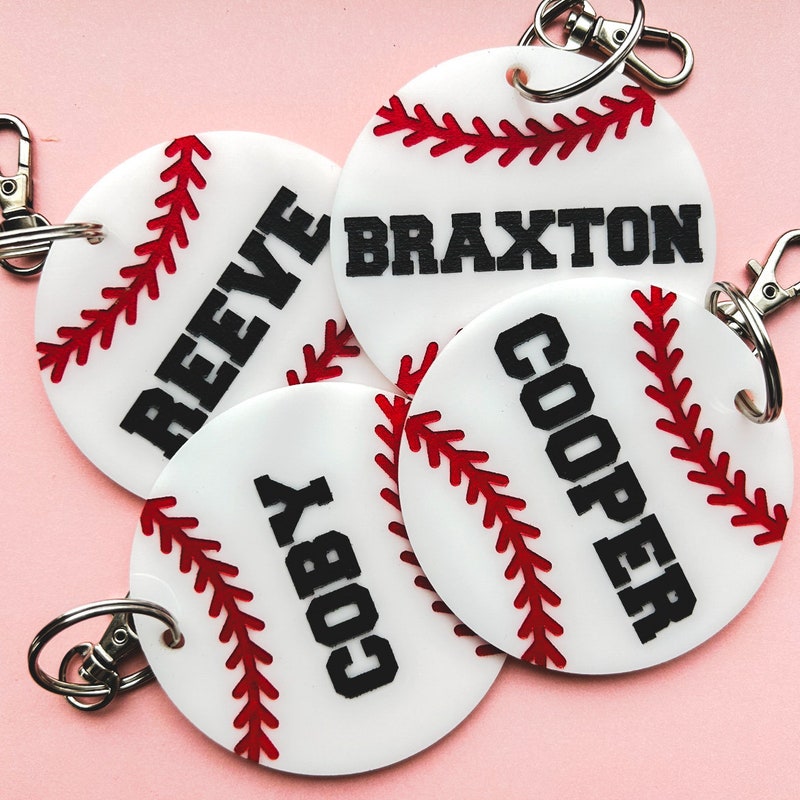 Baseball Keychain - Etsy