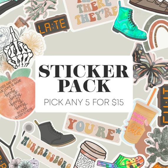 Sticker Pack Stickers Glossy Vinyl Sticker VSCO Sticker | Etsy