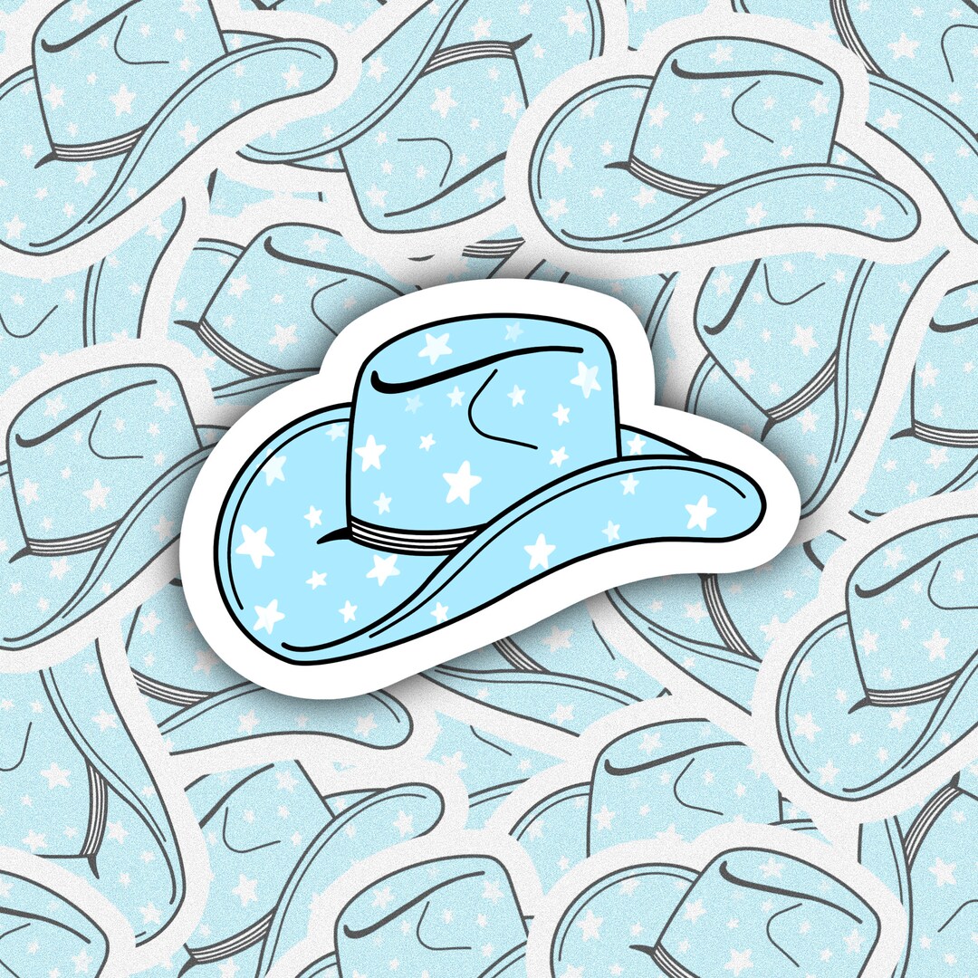 Cowboy Hat, Cowboy Hat Sticker, Star Sticker, Vintage Sticker ...