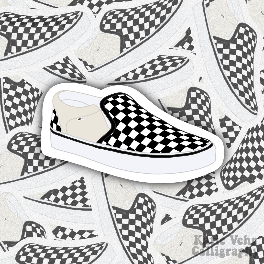 Van Sticker Checkered Van Shoe Sticker Retro Sticker - Etsy