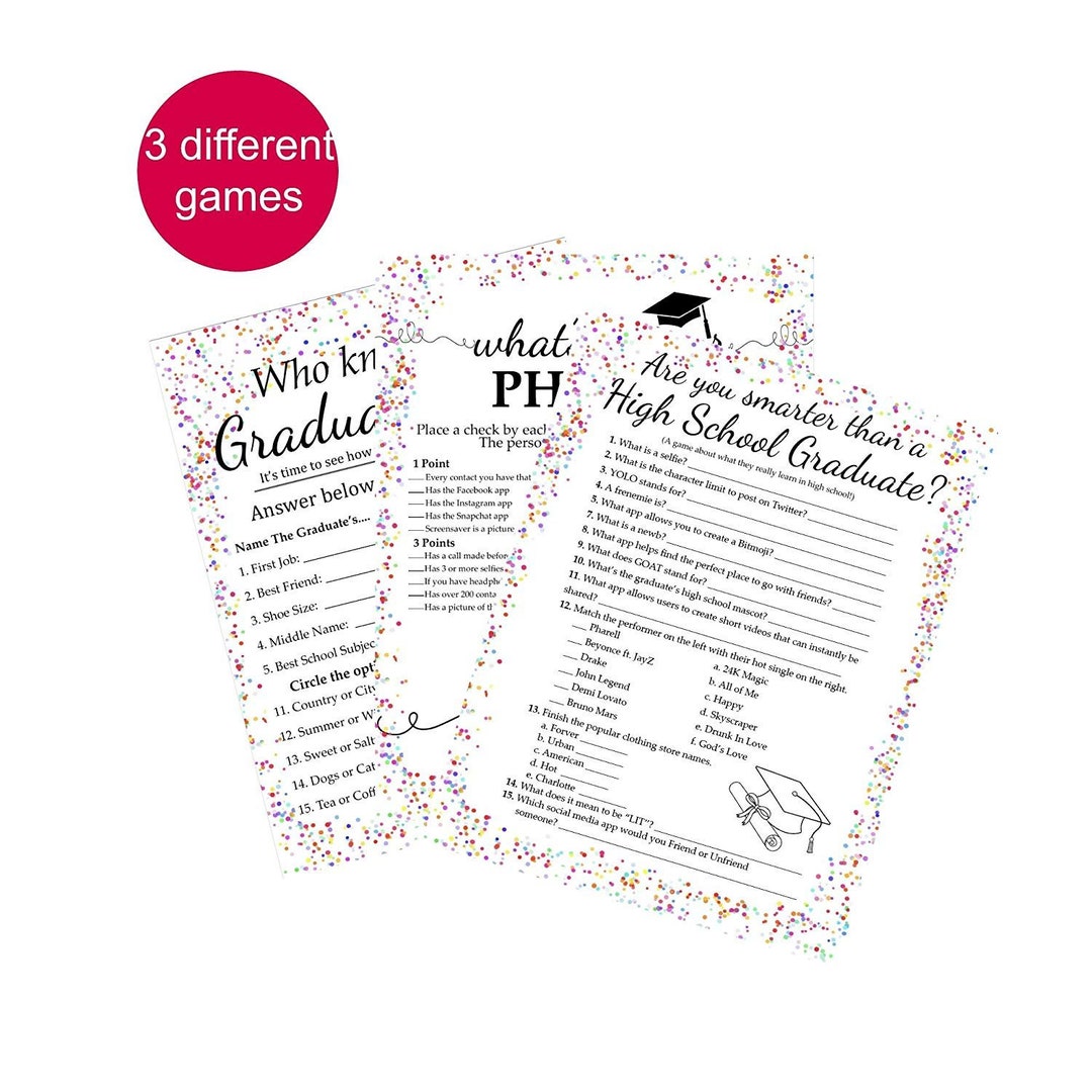 Confetti Graduation Party Game 25 Count - Etsy