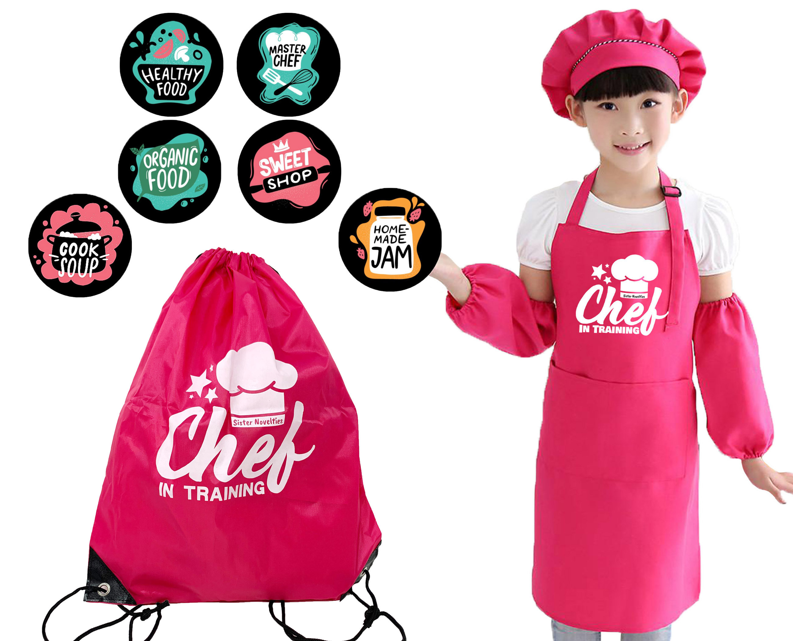Kids Aprons for Cooking and Baking 4 Piece Set With Matching - Etsy
