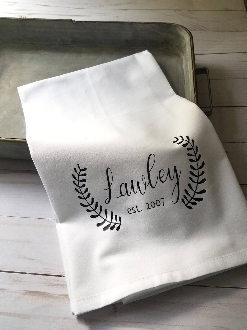 Custom Tea Towel Gift for Couple Family Name Personalized | Etsy