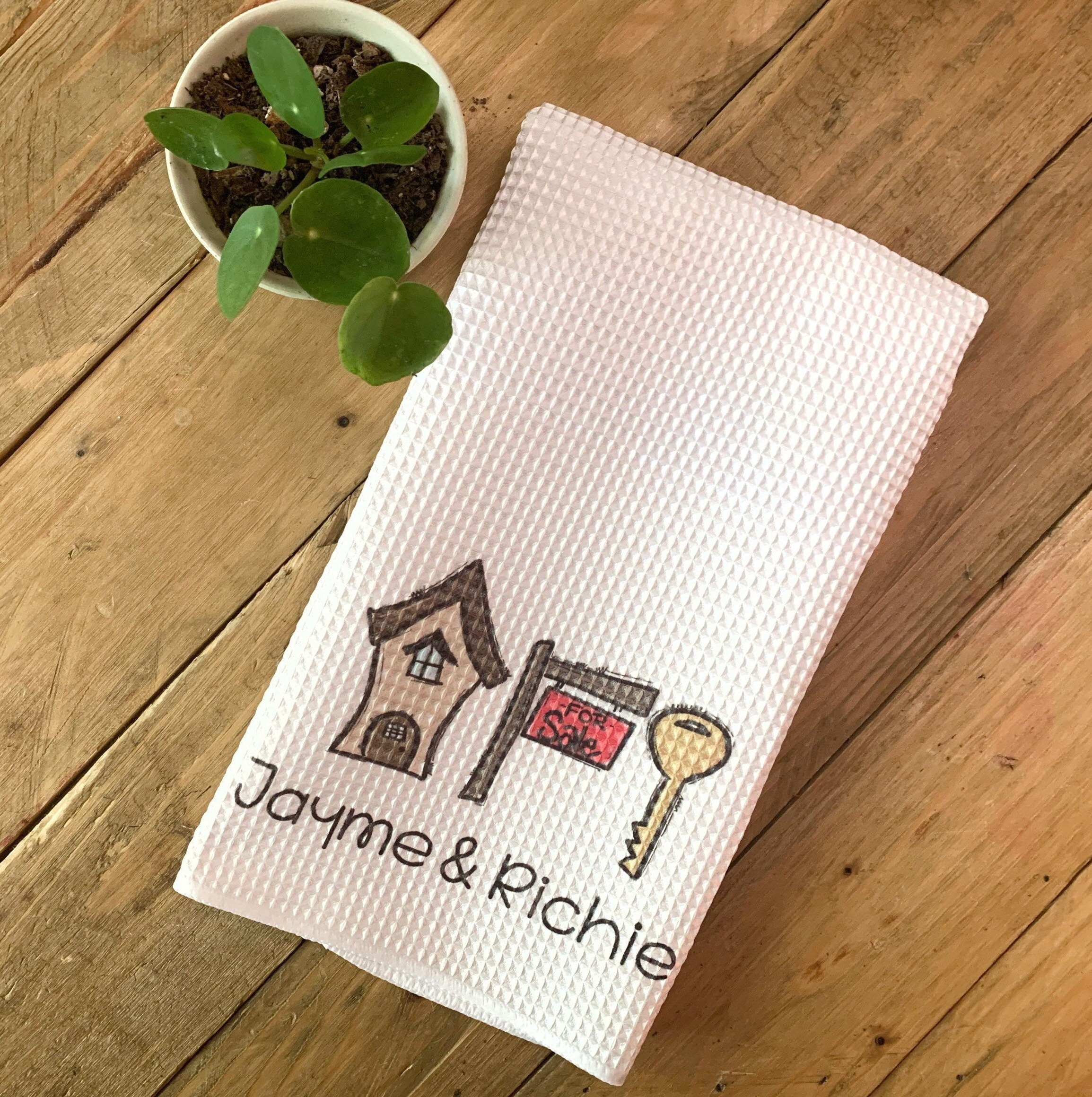 Personalized New Homeowner Tea Towel Real Estate Closing | Etsy