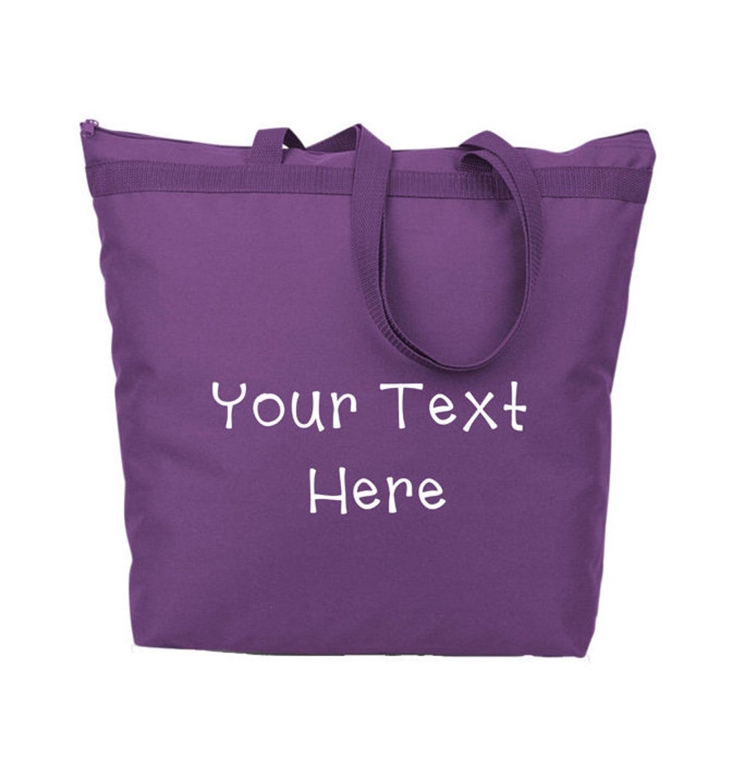 Design Your Own Large Zipper Personalized Tote Bag, Monogrammed ...