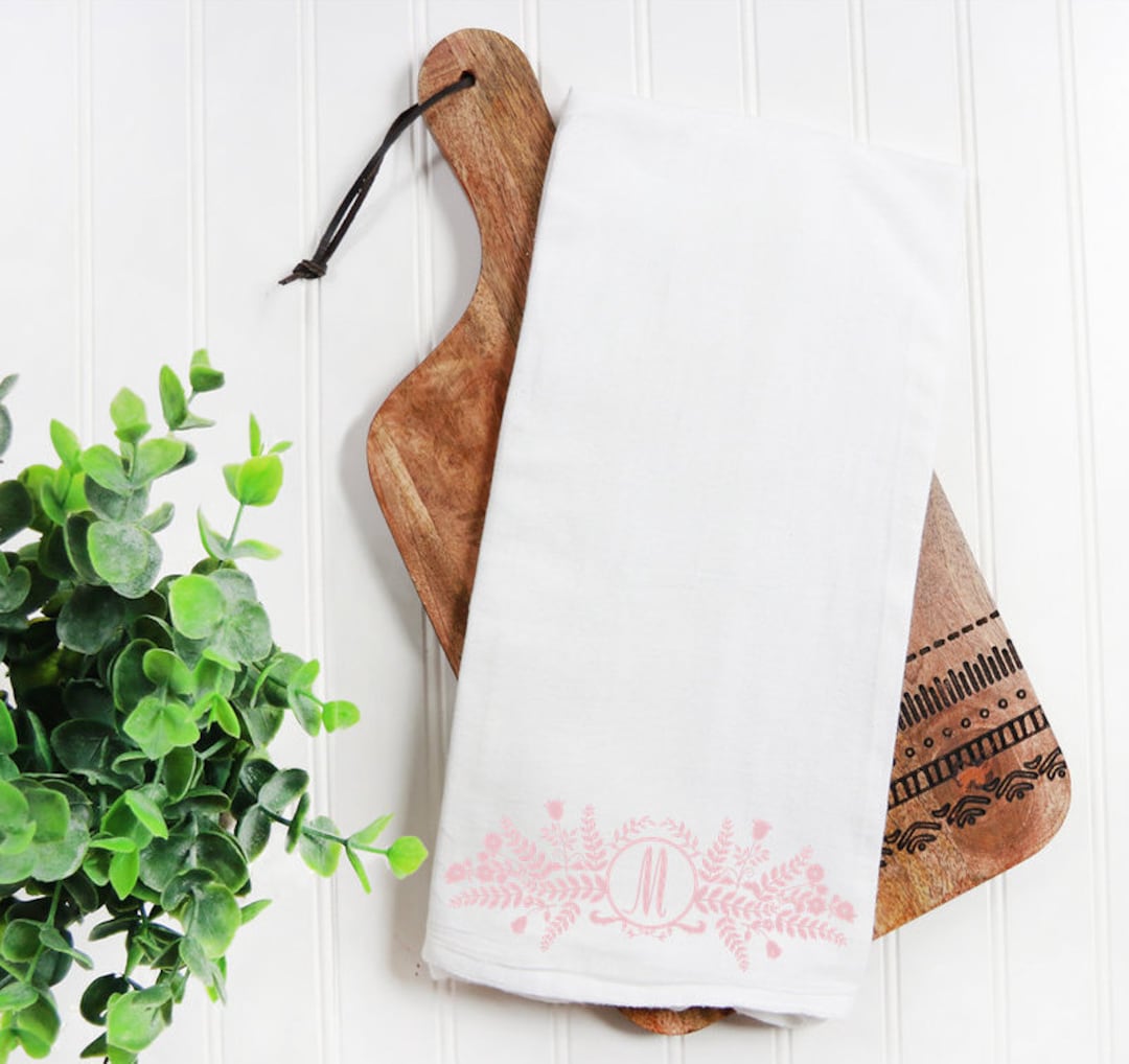 Personalized Monogram Initial Tea Towel, Gift for Couple, Personalized ...
