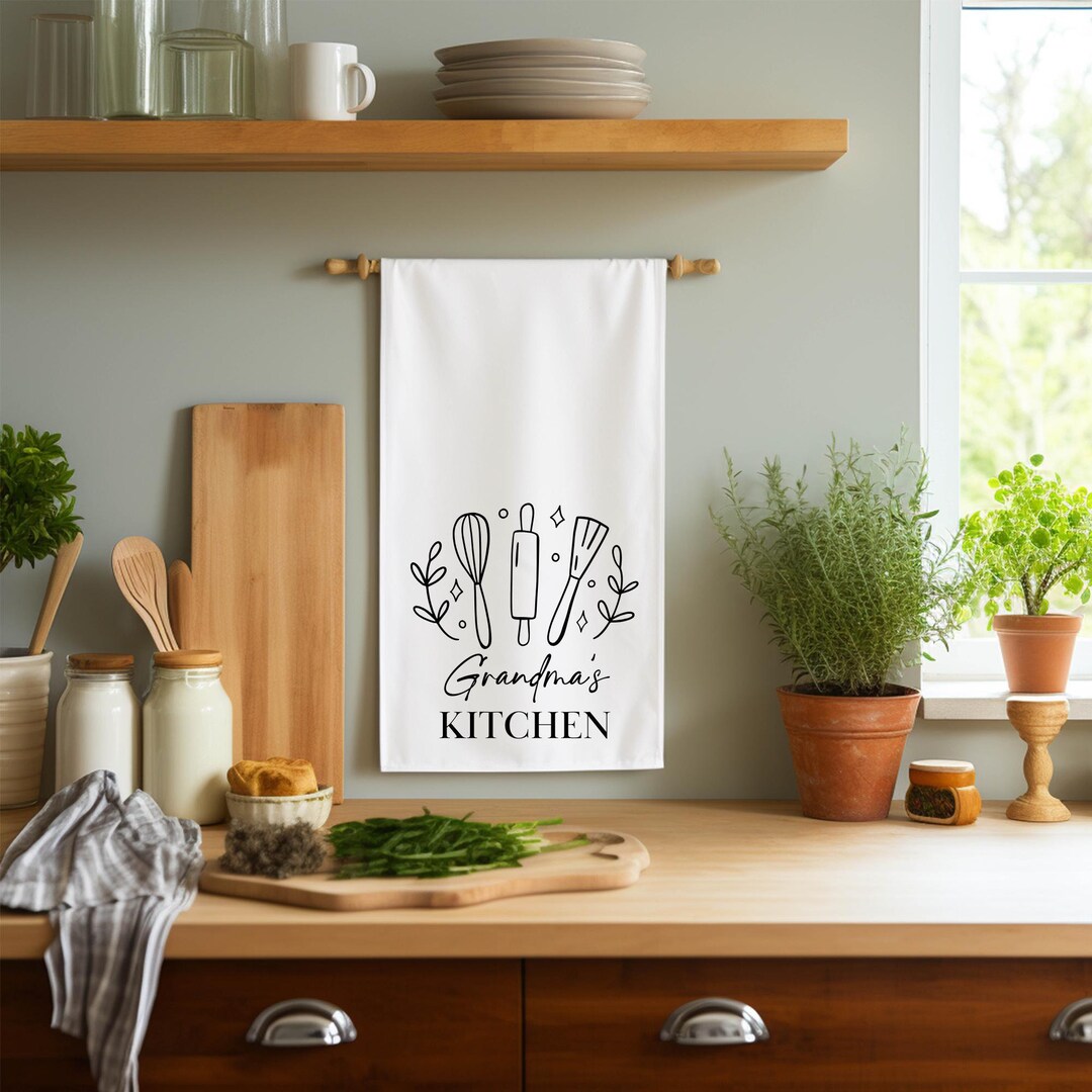 Personalized Grandma's Kitchen Towel, Custom Kitchen Towel, Kitchen ...