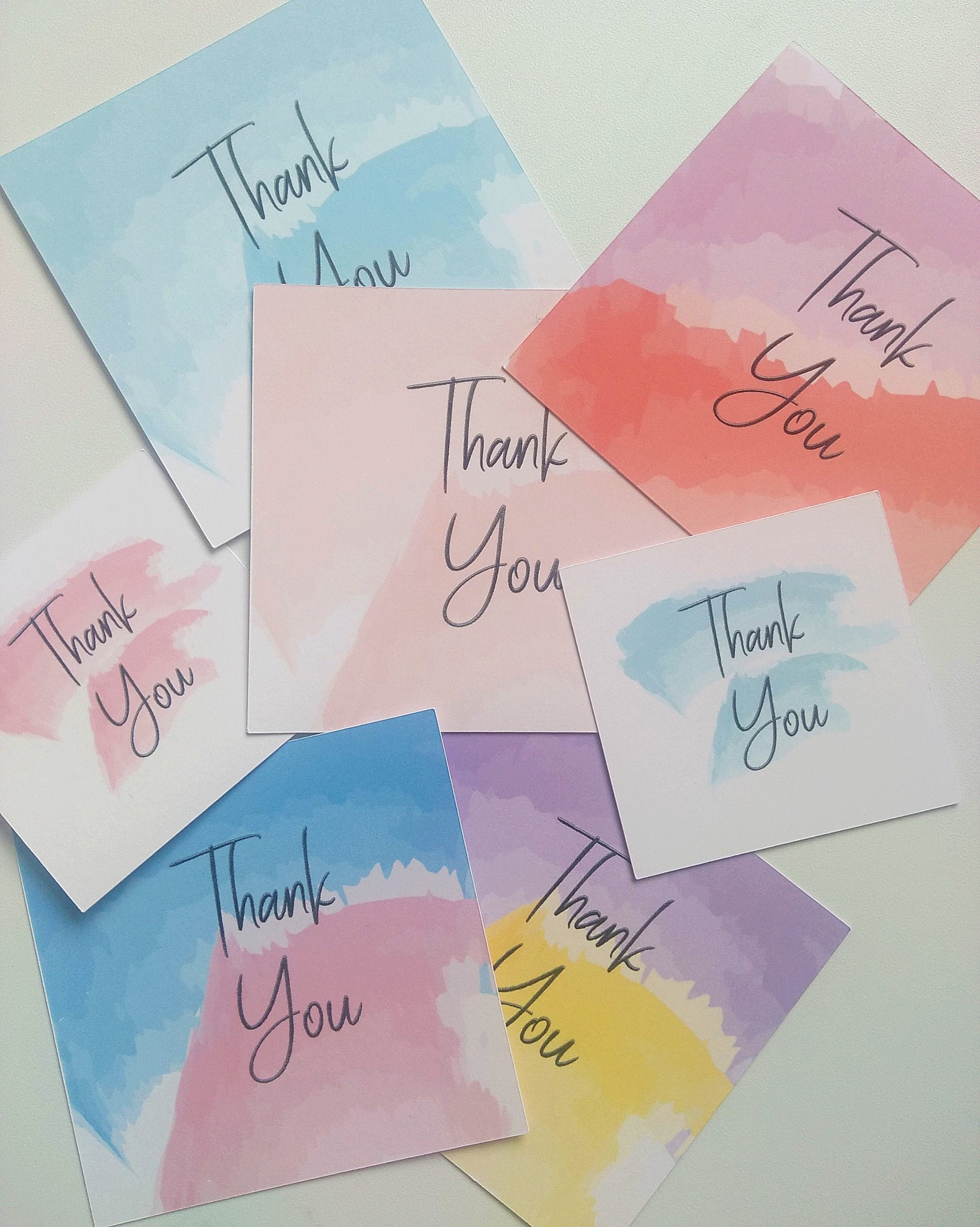 Set of 7 Thank You Note Cards - Etsy