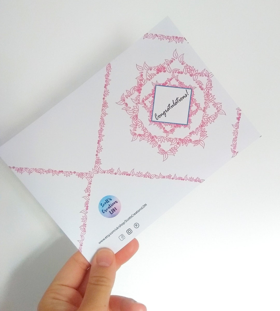 Custom Congratulations Card With Floral Motif - Etsy