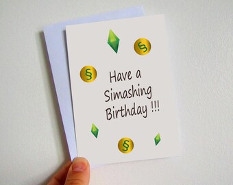 The Sims Style Personalisable Birthday Card With Plumbobs - Etsy