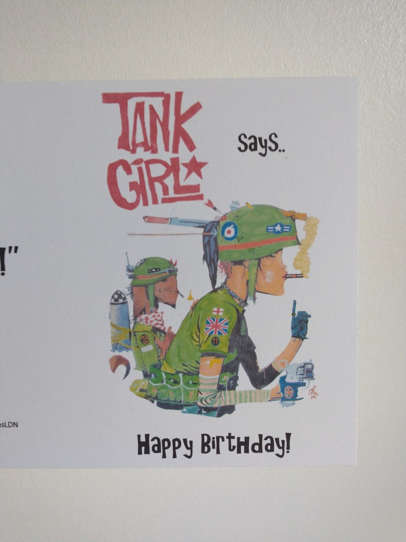 Tank Girl Fanart Personalisable Birthday Card - Etsy UK