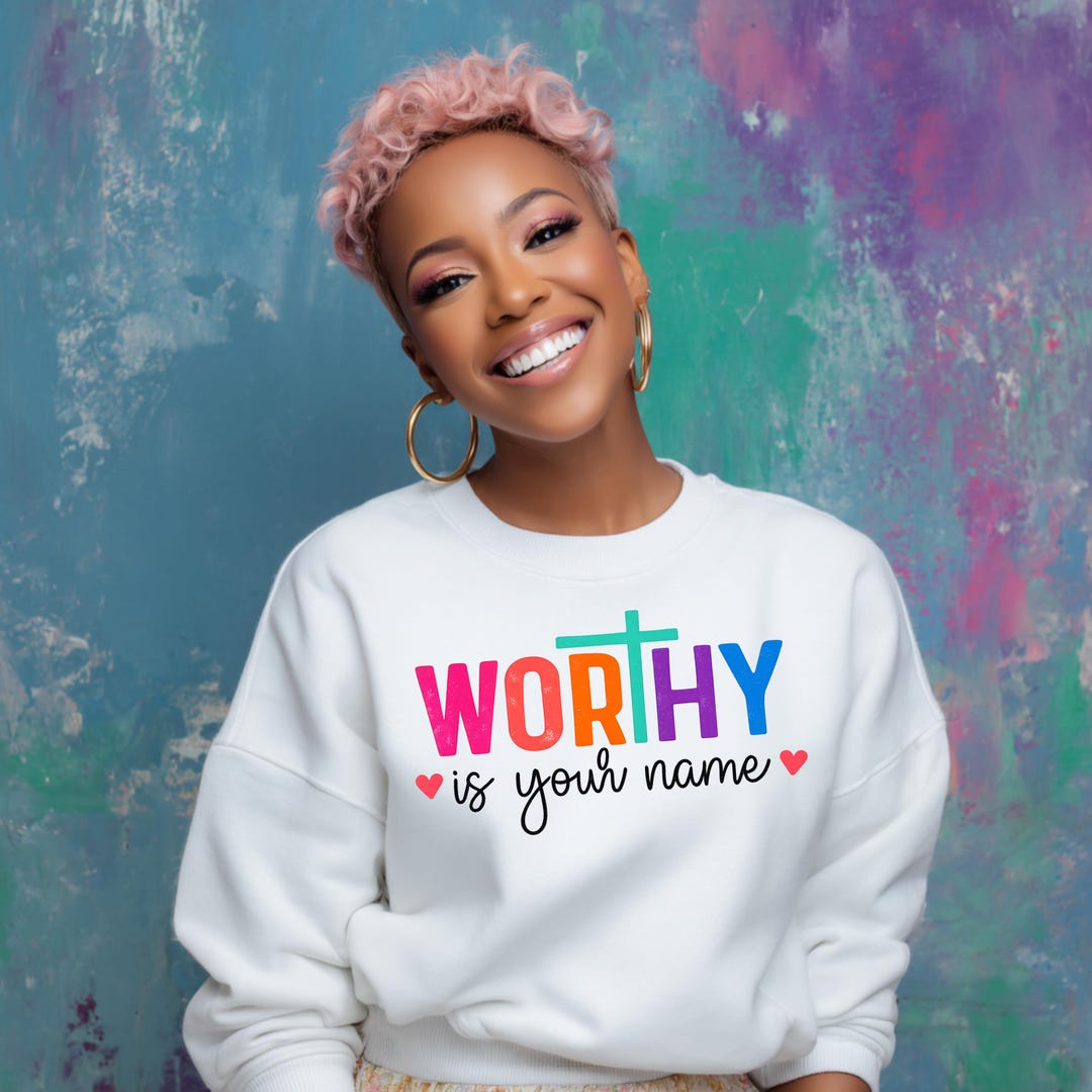 Worthy is Your Name Rainbow Cross PNG | Christian Shirt Design (digital ...