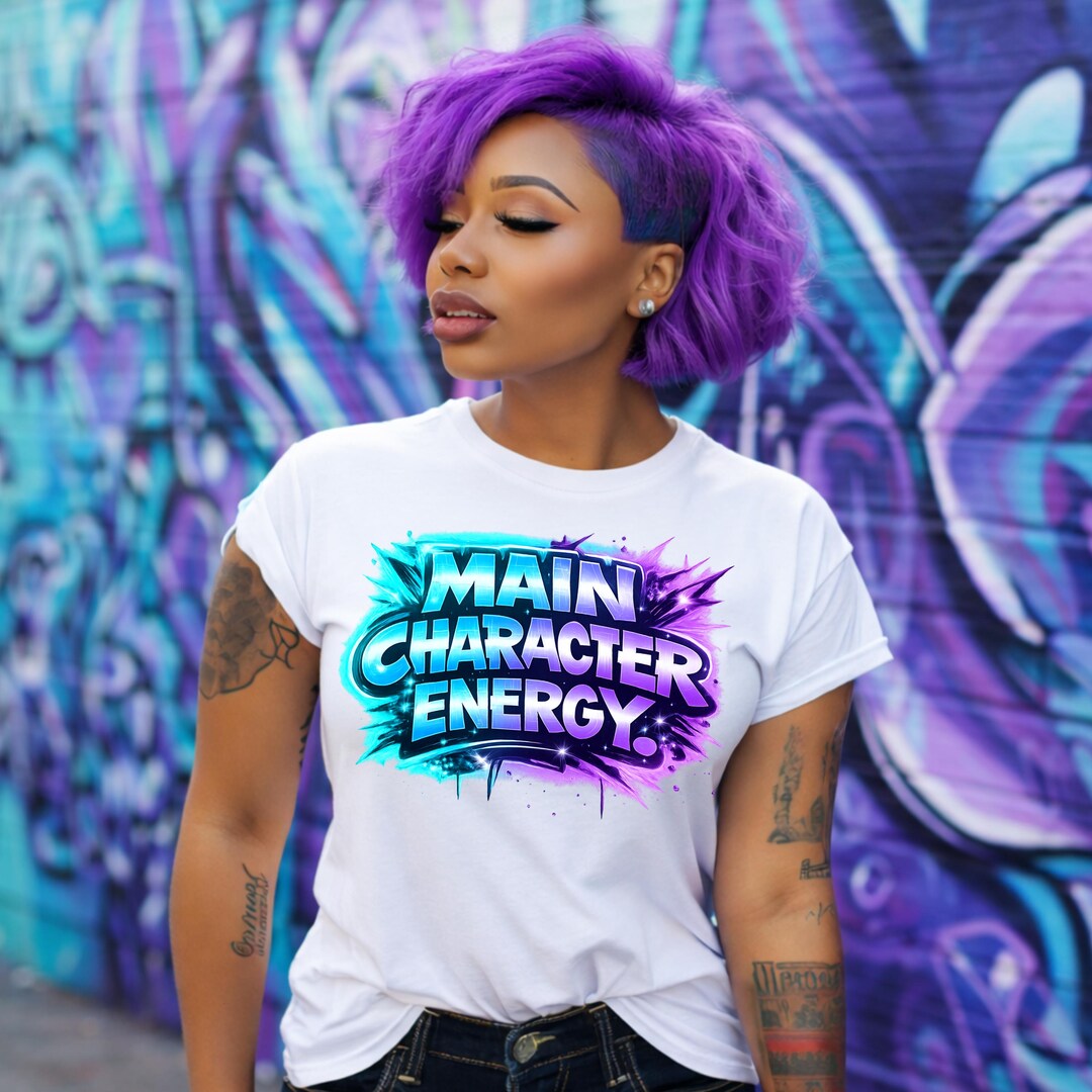 Main Character Energy PNG | Purple & Aqua, Urban Style (digital ...