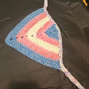 Scrappy Bandana: Trans and Non-binary Flag Crochet Bandana Made From ...