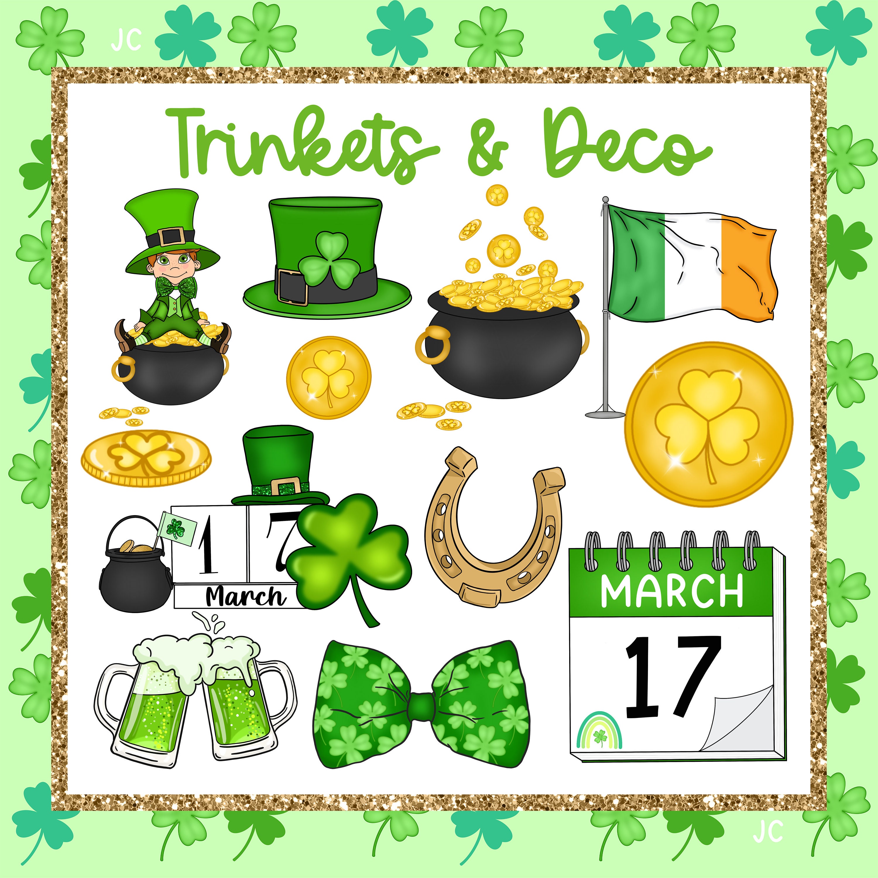 40 + Piece St. Patrick's Day Clipart Kit - Etsy
