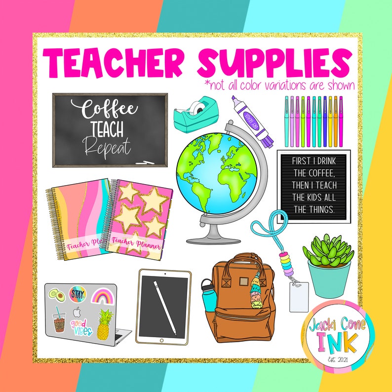 350 Piece Teacher & School Themed CLIPART Kit - Etsy