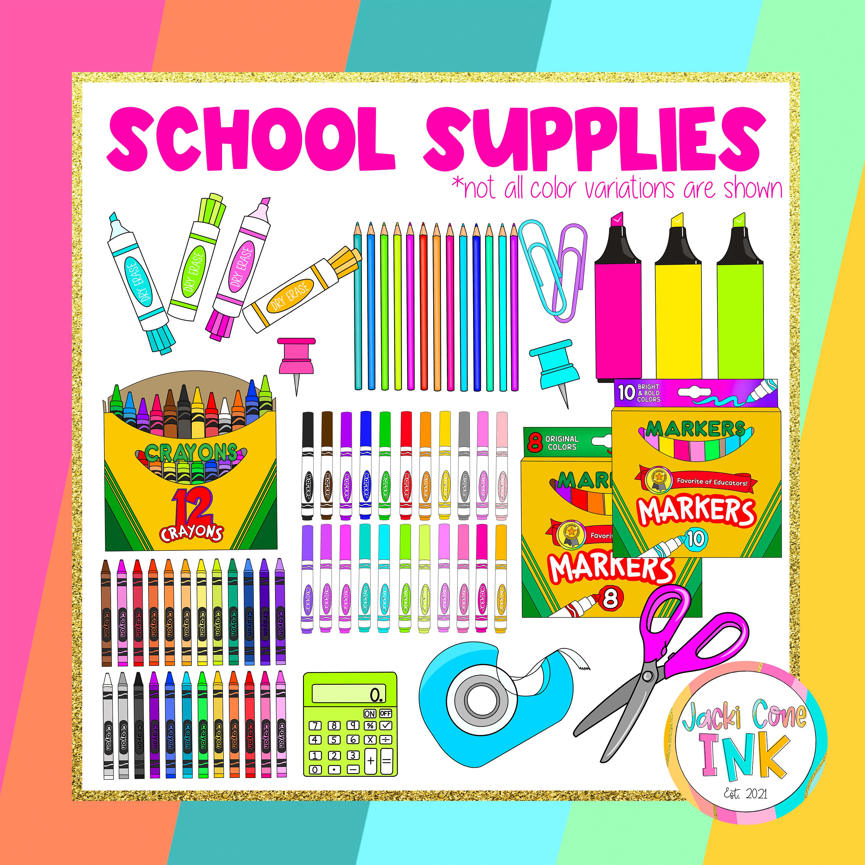 350 Piece Teacher & School Themed CLIPART Kit - Etsy