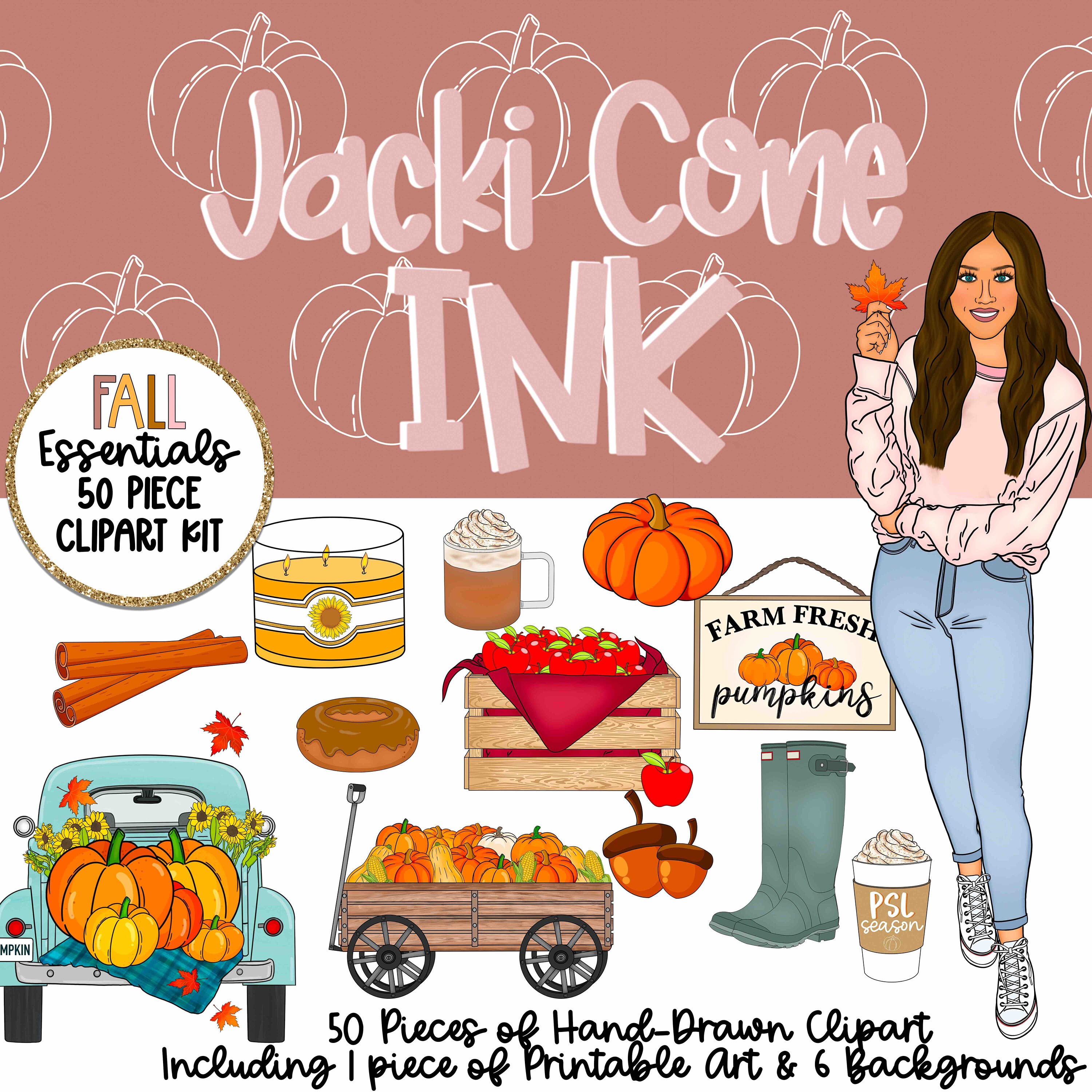 50 Fall Essentials CLIPART Kit - Etsy
