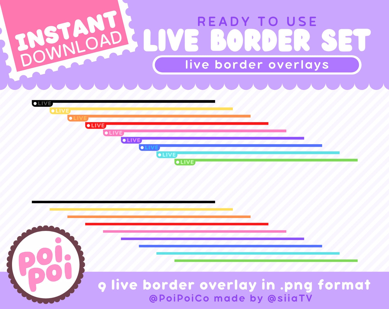 Twitch Live Border Frame / Stream Graphics / Kawaii / Vtuber / Streamer ...