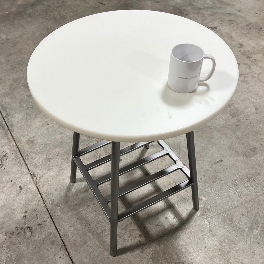Solid White Epoxy Resin Round Side Table - Etsy