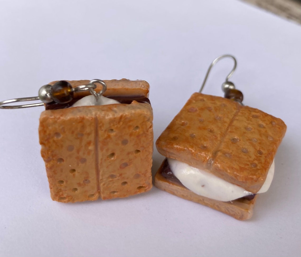 S’mores Dangle Earrings. Summer Camping Earrings. Chocolate Dessert ...