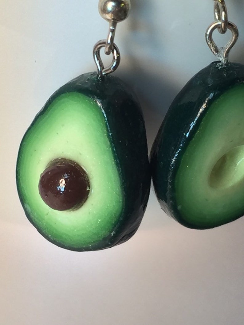 Avocado Earrings. Realistic Handmade Clay Food Earrings. Summer Fruit ...