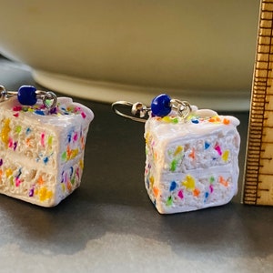 Birthday Cake Earrings. Confetti Cake Earrings. Mini Dessert Earrings ...