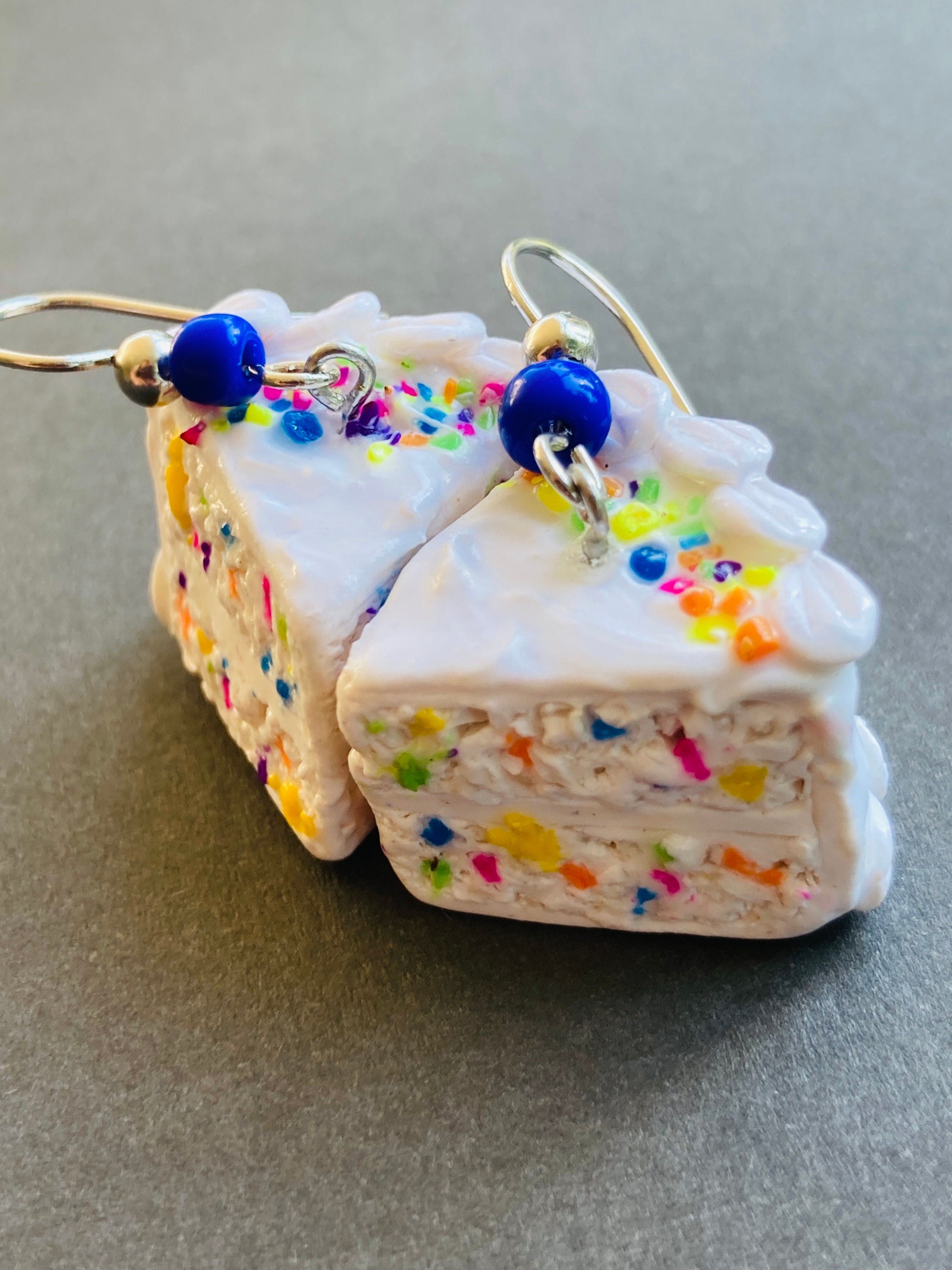 Birthday Cake Earrings. Confetti Cake Earrings. Mini Dessert Earrings ...