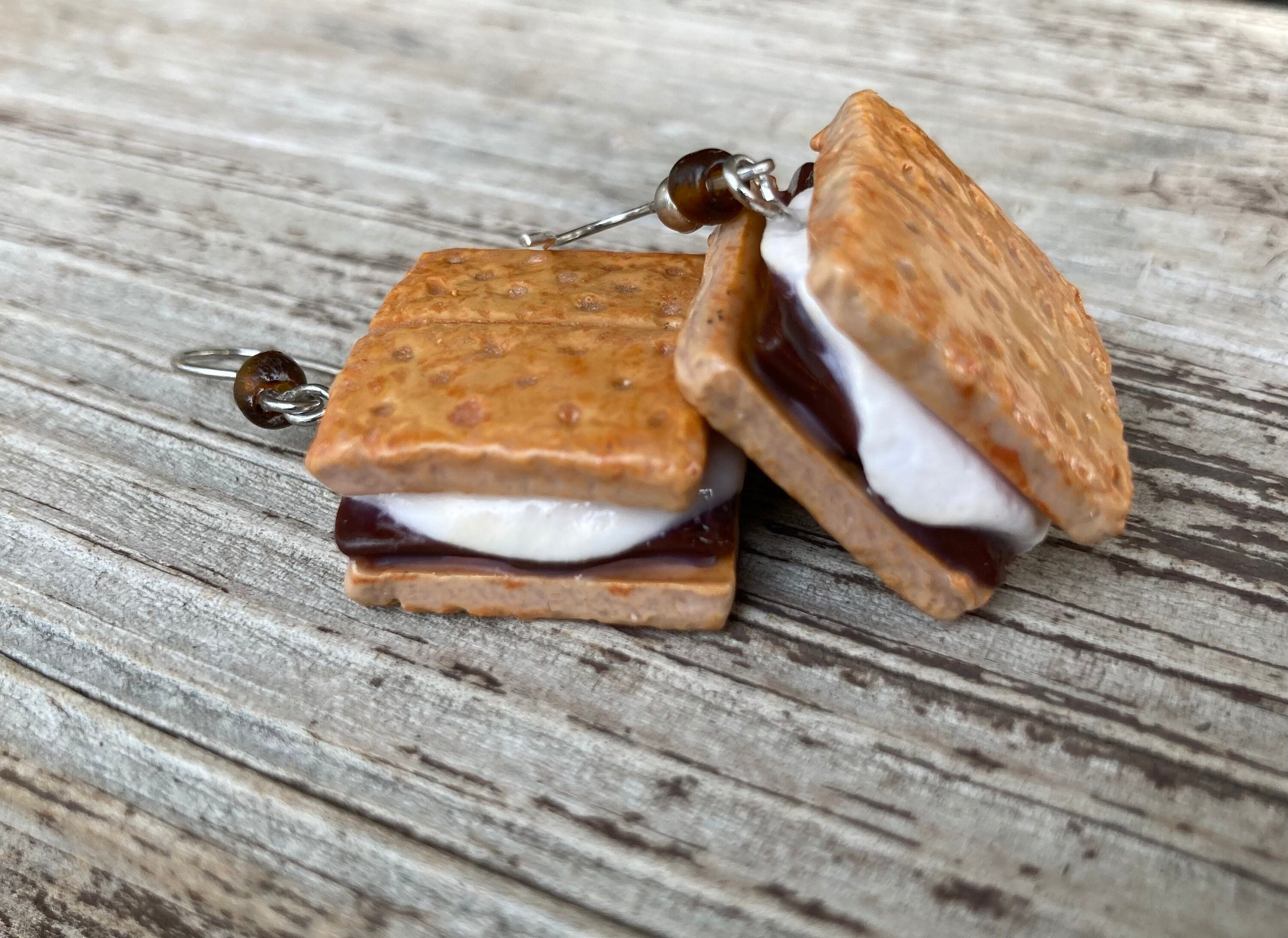 S’mores Dangle Earrings. Summer Camping Earrings. Chocolate Dessert ...
