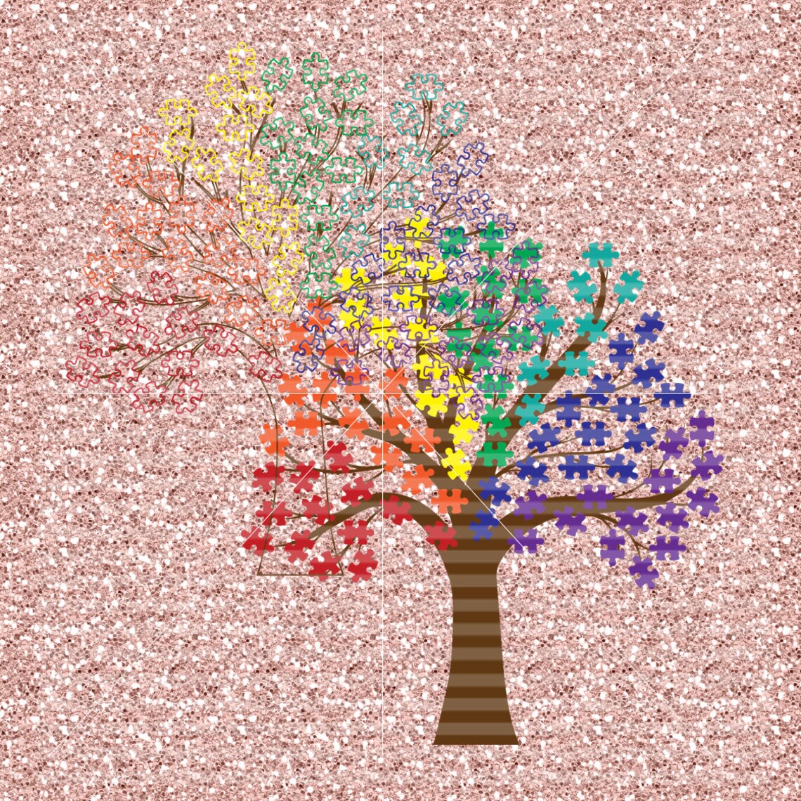 Puzzle Piece Tree SVG - Etsy
