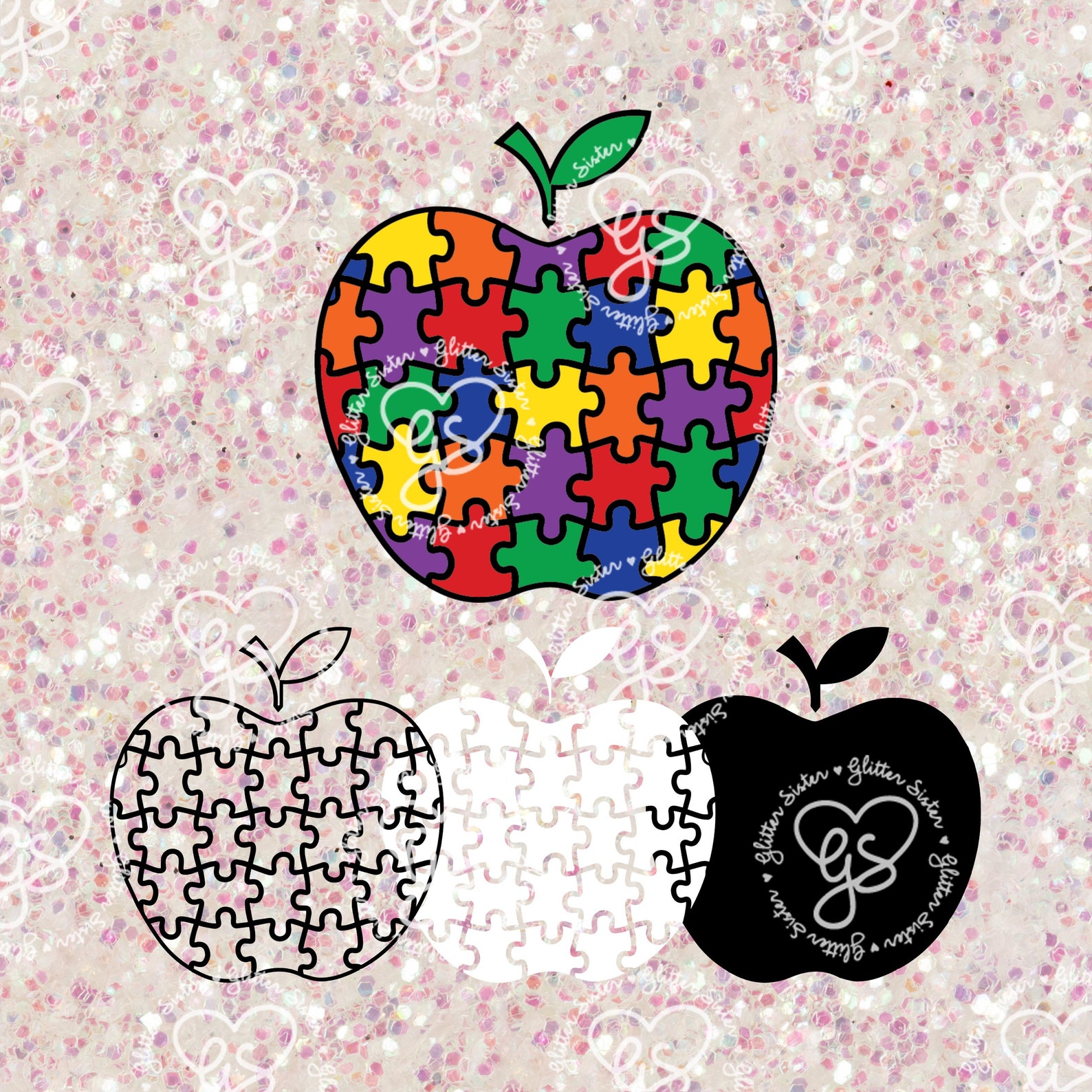 Puzzle Piece Apple SVG - Etsy