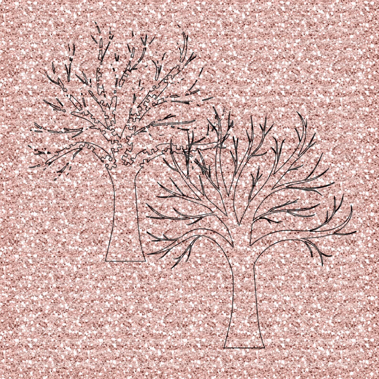 Puzzle Piece Tree SVG - Etsy