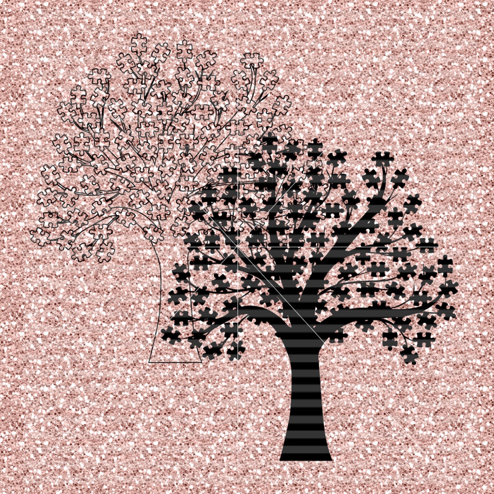 Puzzle Piece Tree SVG - Etsy