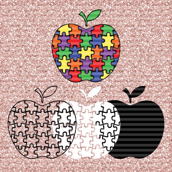 Puzzle Piece Apple SVG | Etsy