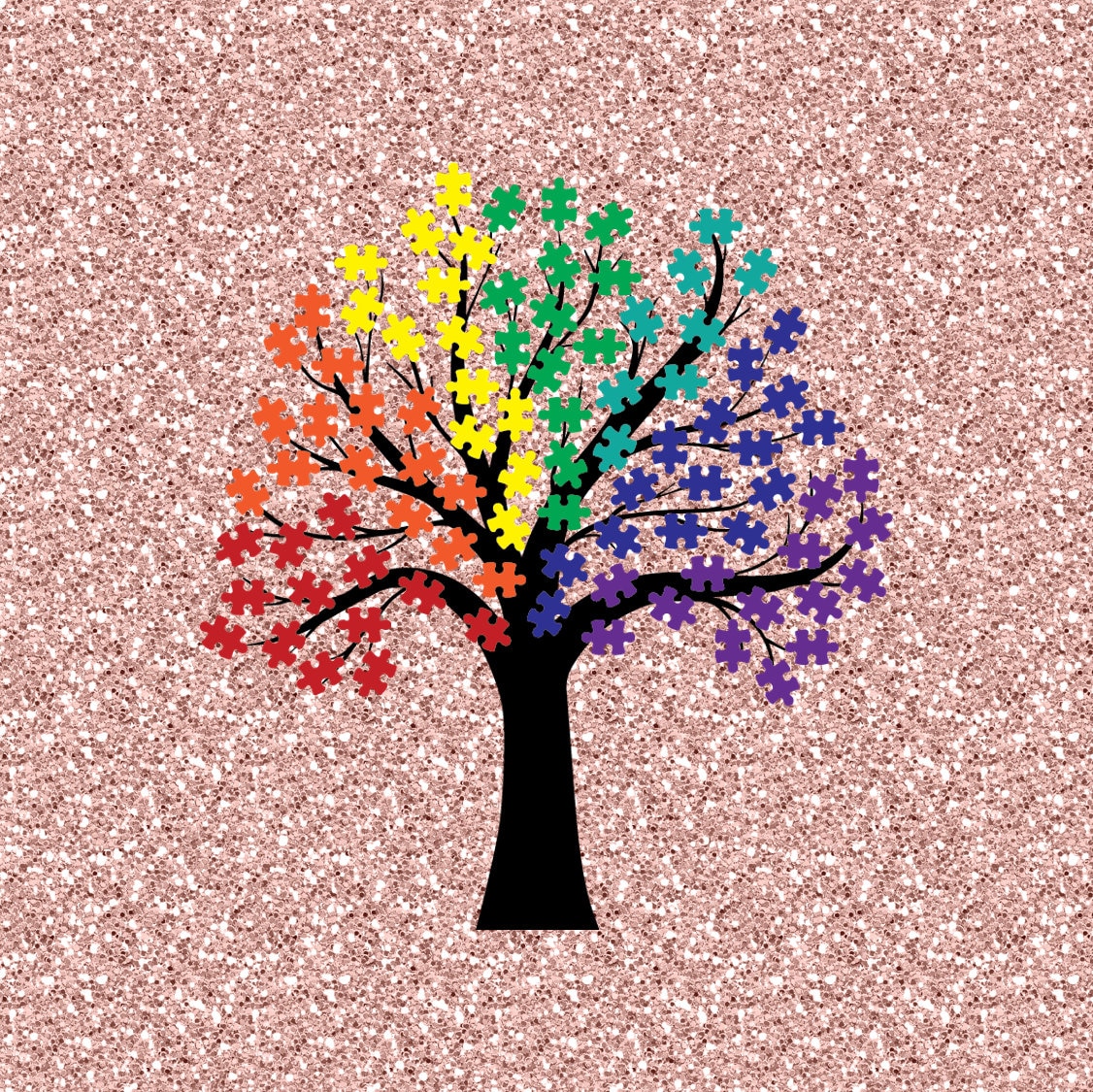 Puzzle Piece Tree SVG - Etsy