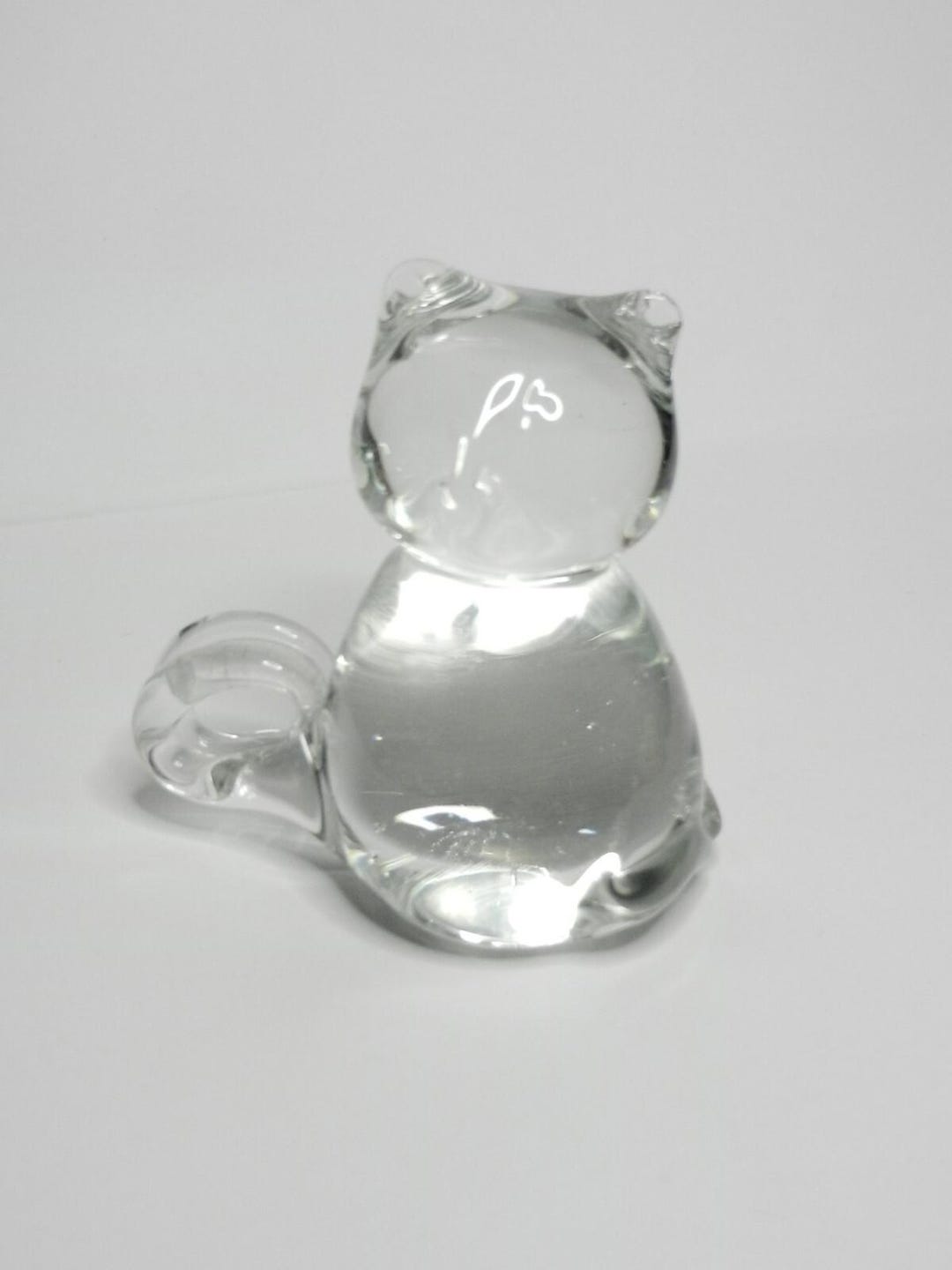 Vintage Glass Cat Paperweight - Art Glass Blown Ornament Miniature, 3 ...
