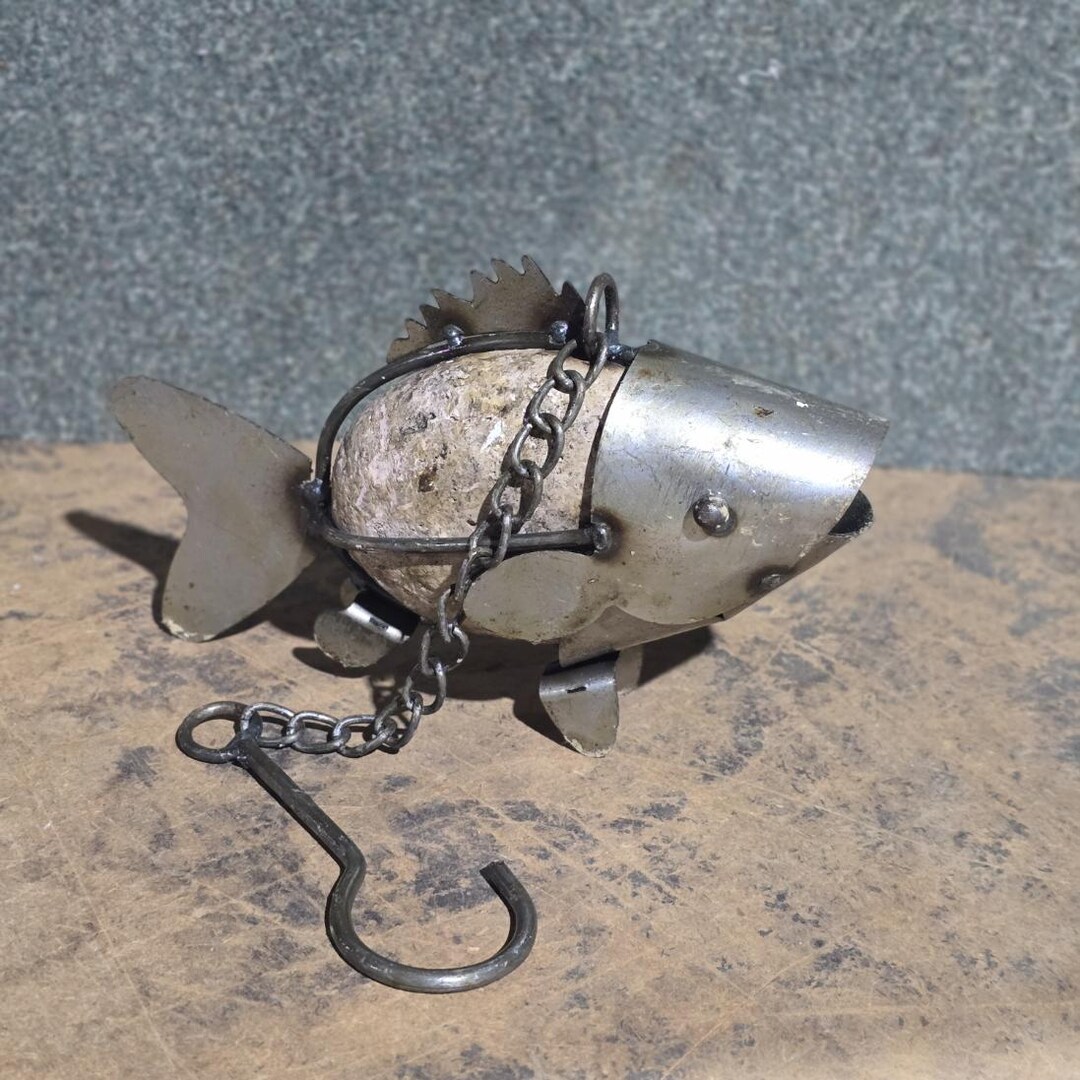 Hanging Metal and Rock Fish - Etsy