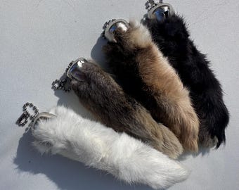 GENUINE Real Lucky Rabbits Foot Keychain Set of 3 - Etsy