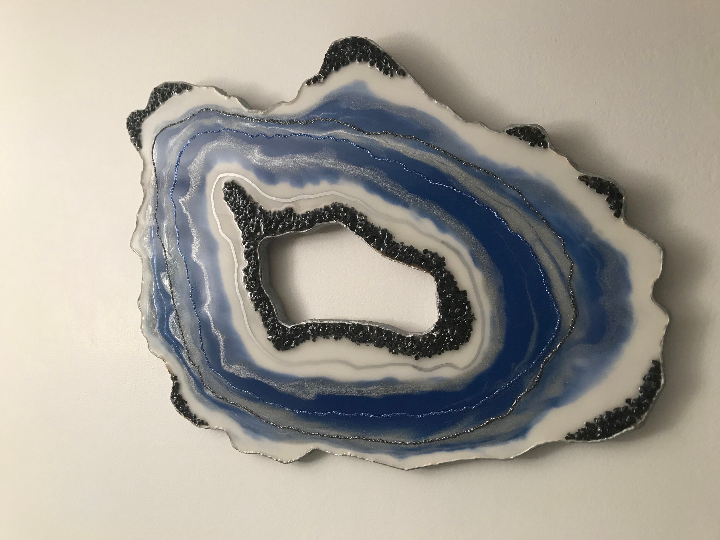 Blue Abstract Geode Board for Decoration Fluid Art Technique - Etsy