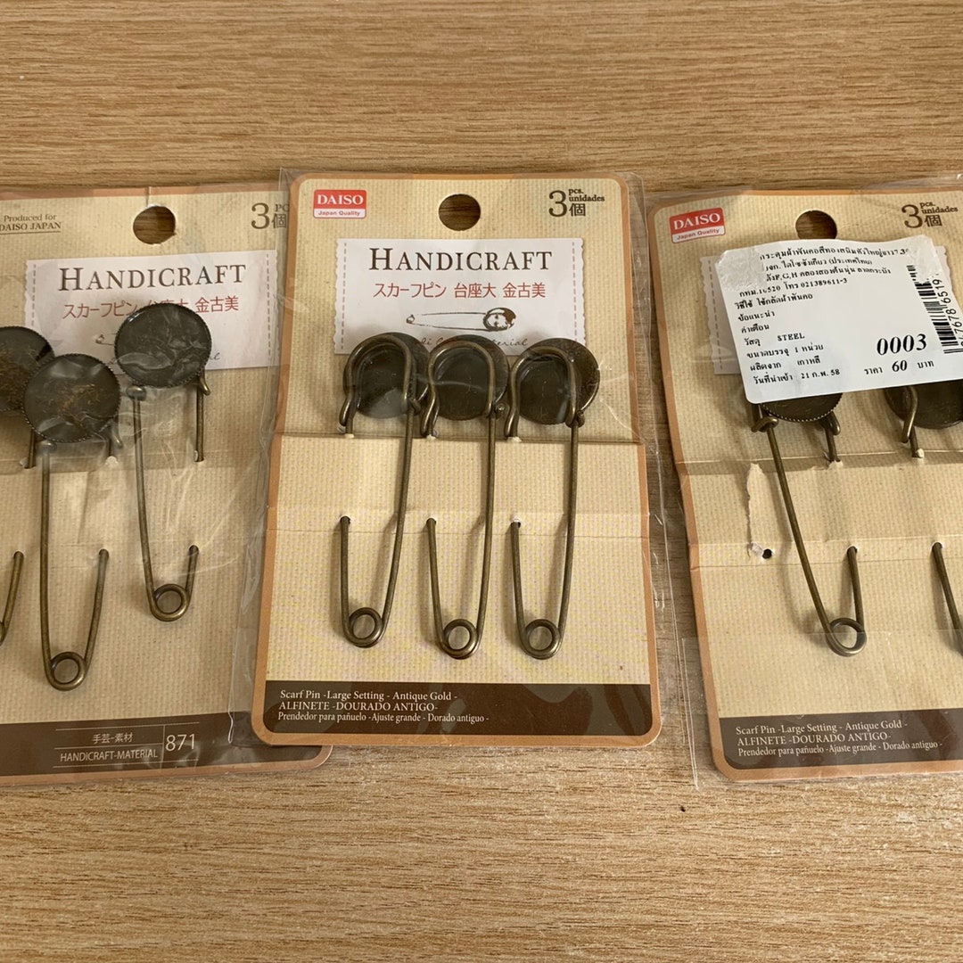 Daiso Scarf Pin Large Setting Antique Gold Craft Supplies - Etsy